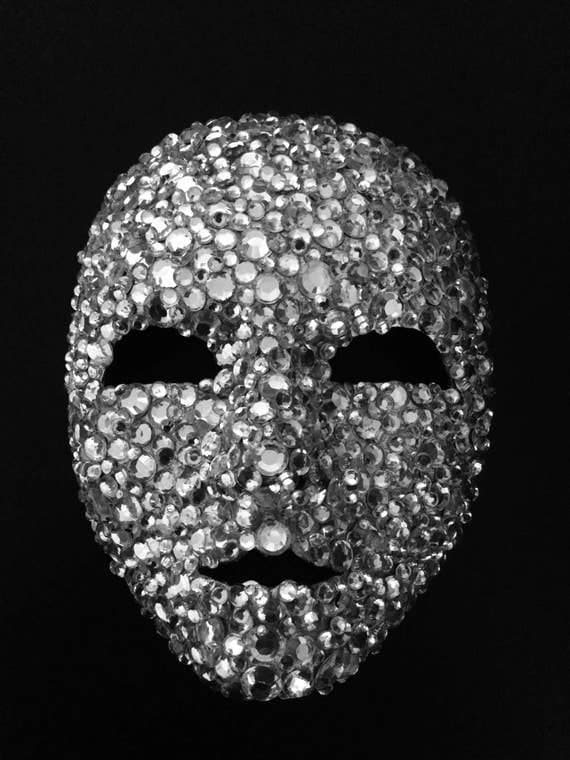Jewelled Crystal SMALL Full Face Venetian Mask
