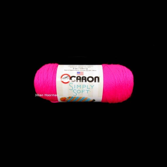 Caron Simply Soft Yarn Neon Pink 6oz
