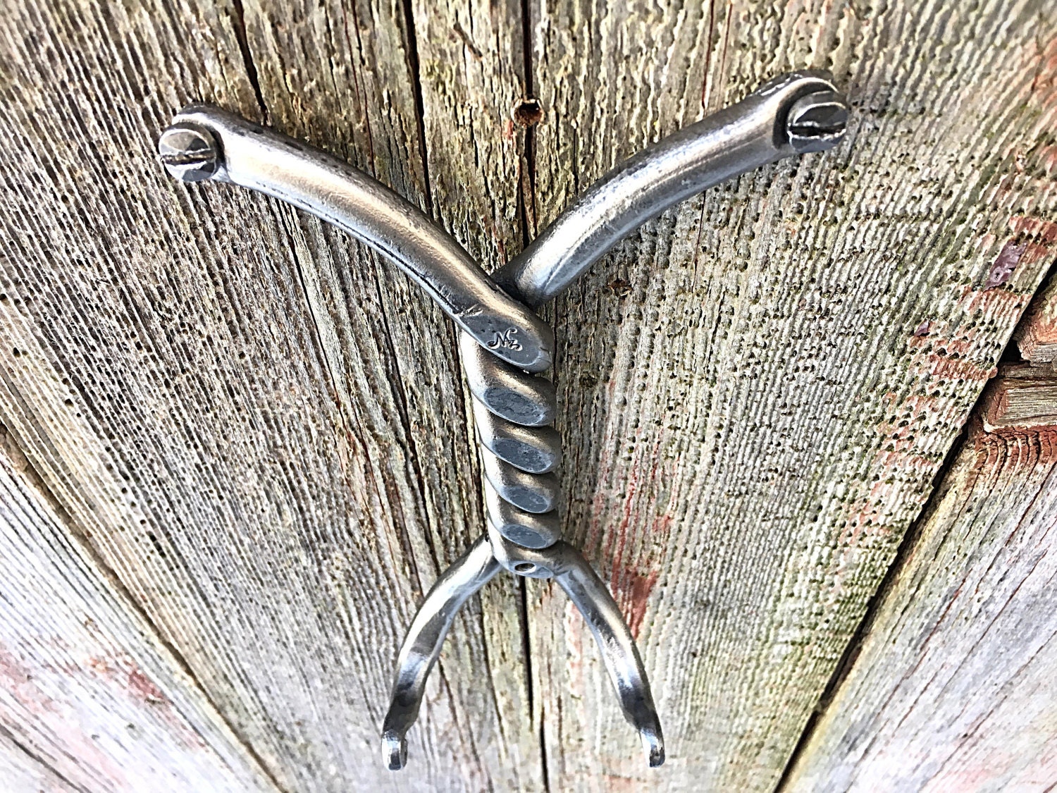 TWISTED DOUBLE HOOK - Original Design - Hand Forged by Blacksmith Naz ...