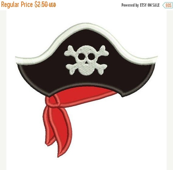 On Sale Pirate Hat Applique Embroidery Design by boutiquefonts