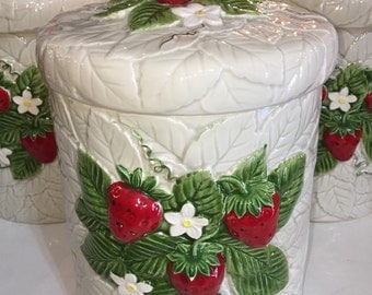 Strawberry cookie jar | Etsy