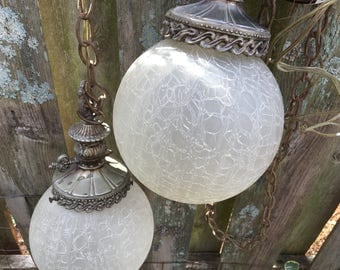 Crackle glass globe | Etsy