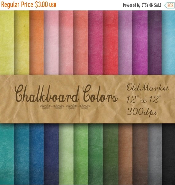 50% Off Sale Chalkboard Colors Digital Paper by OldMarket on Etsy