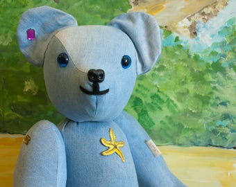 Blue jean teddy | Etsy