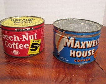 Vintage coffee can | Etsy