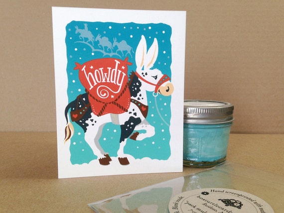 Pack Mule Birthday Card and Pack Mule Howdy Card