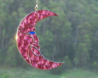 Stained glass moon | Etsy