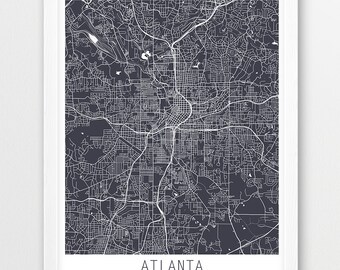 Atlanta city map | Etsy