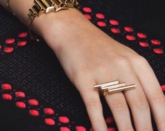 Modern gold ring | Etsy