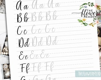 Faux Calligraphy Handlettering Worksheet Set // Calligraphy
