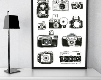 Vintage camera print | Etsy