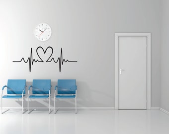 Ekg decal | Etsy