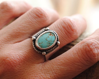 Large turquoise ring | Etsy