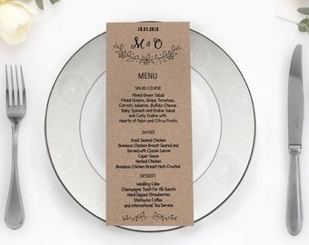 Kraft paper menu | Etsy