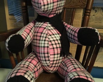 Plaid teddy bear | Etsy
