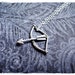 Tiny Silver Bow and Arrow Necklace Sterling by EvelynMaeCreations