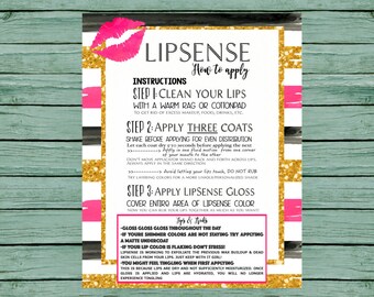 INSTANT DOWNLOAD LipSense Printables Gold foil gold Lipsense by ...