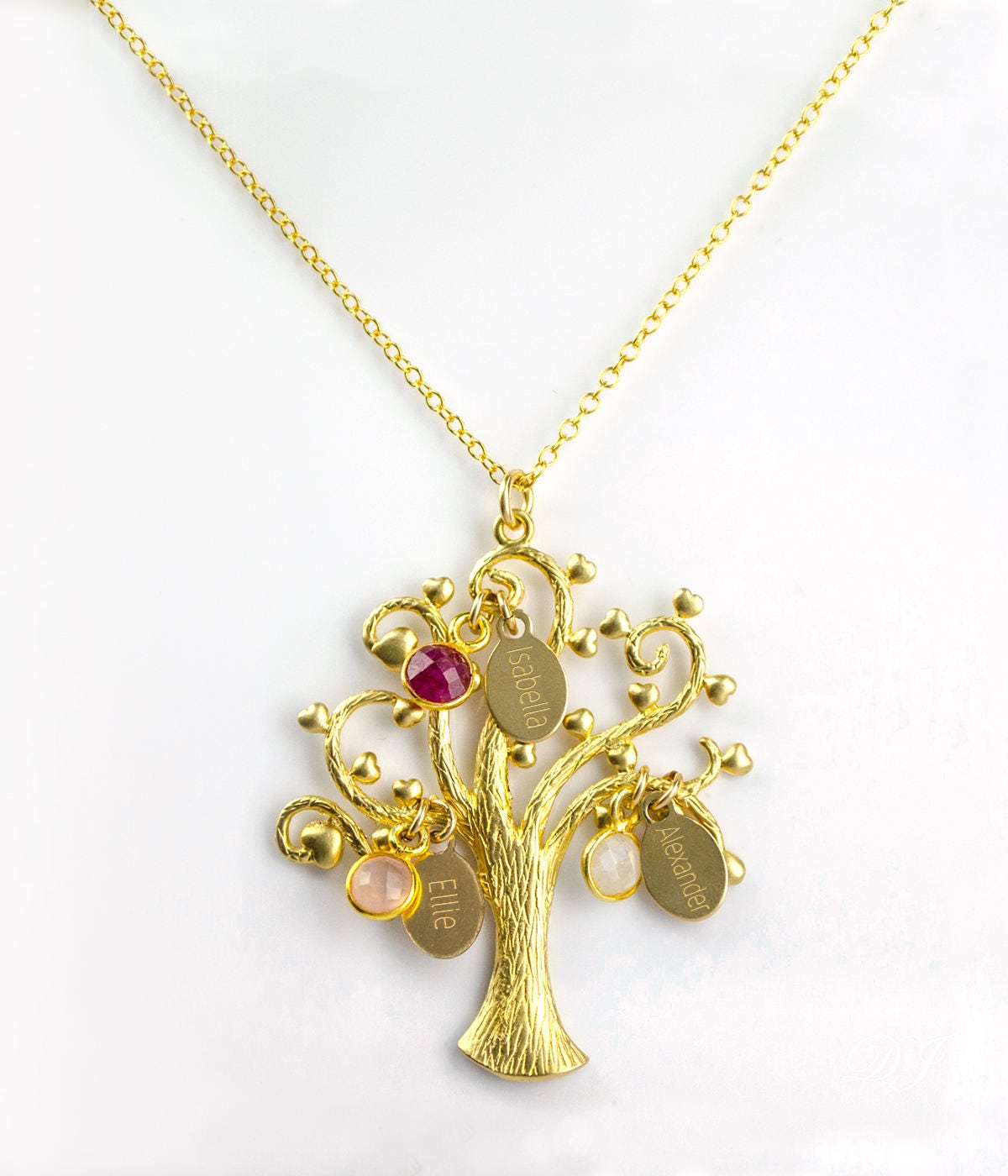 Personalized Family Tree Necklace Grandma Necklace with kids