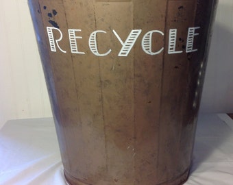 Vintage trash can | Etsy