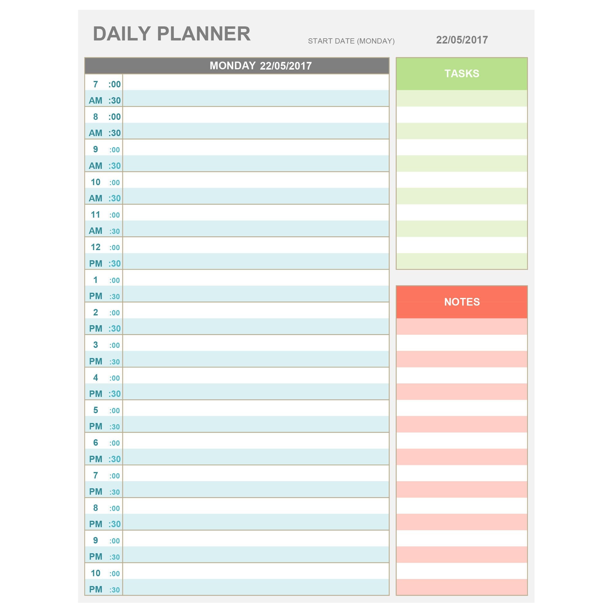 Free Printable Daily Hourly Planner Printable Templates