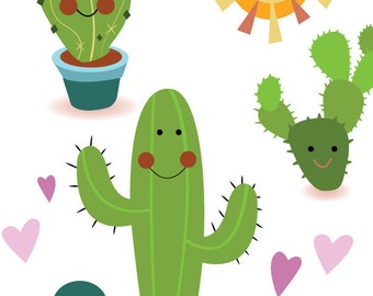 Cactus clipart | Etsy