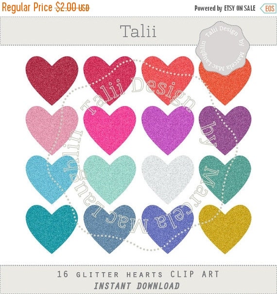 Glitter Hearts Clip Art 16 CLIPART HEARTS glitter by HelloTalii