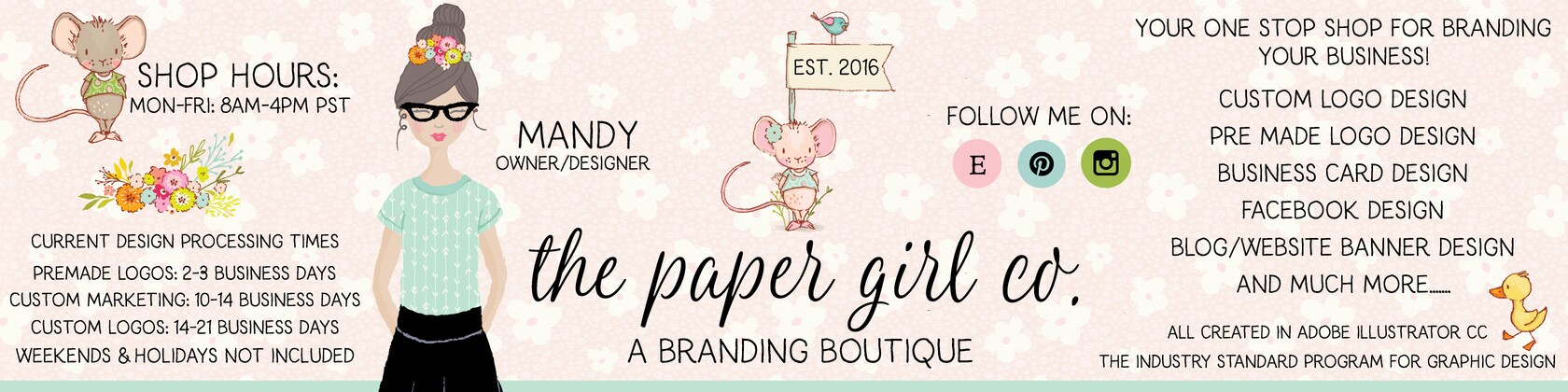 Premade Logos Custom Logos Graphics and Branding by ThePaperGirlCo