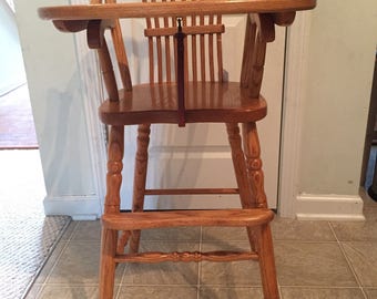 Wooden high chair | Etsy