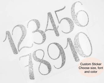 Glitter table number | Etsy