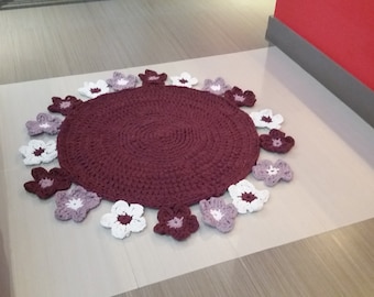 Crochet flowers rug | Etsy