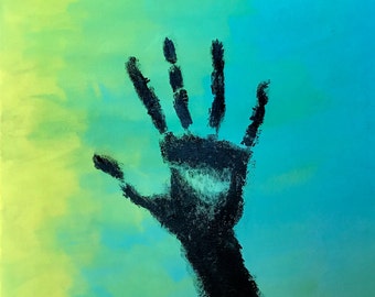 Handprint canvas art | Etsy