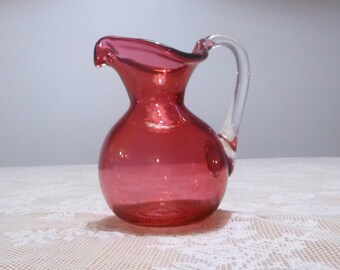 Small glass pitcher | Etsy