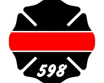 Thin red line decal | Etsy