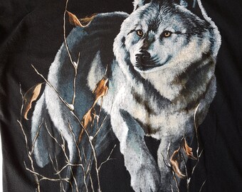 Vintage wolf shirt | Etsy