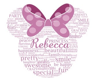 Minnie mouse word | Etsy