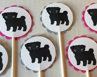 Pug cake topper | Etsy