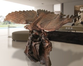 Wooden eagle carving | Etsy