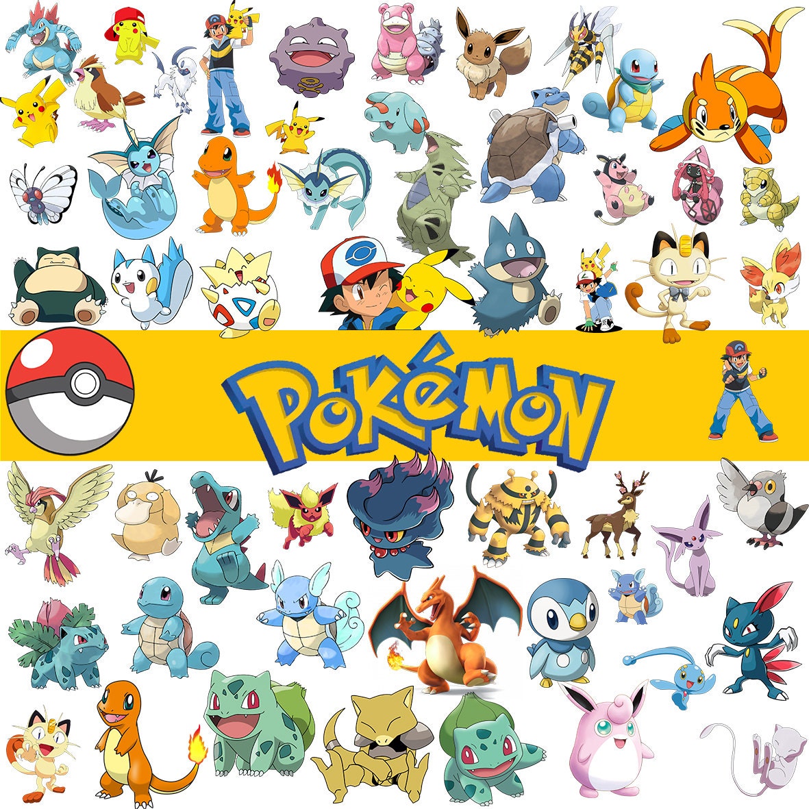 58 Pokemon Digital Clipart Printable PokemonGo PNG images