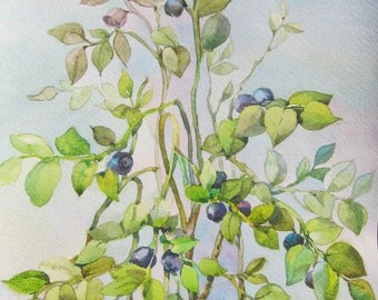 Blueberry painting | Etsy