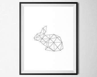 Geometric rabbit | Etsy