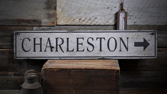 Charleston Sign Wooden City Sign Custom City Sign