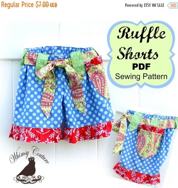 45% OFF Girls Ruffle Shorts Pattern Sewing by whimsycouture