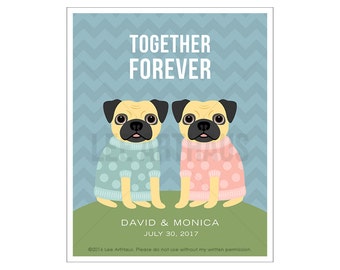 Pug wedding | Etsy