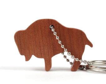 Duck Silhouette Key Chain Simple Outline Wood Duck Key Ring