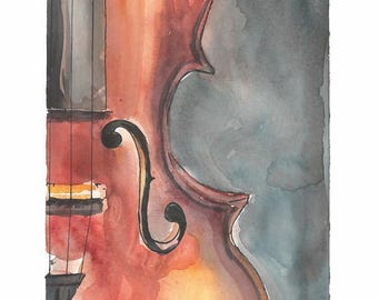 Violin watercolor | Etsy