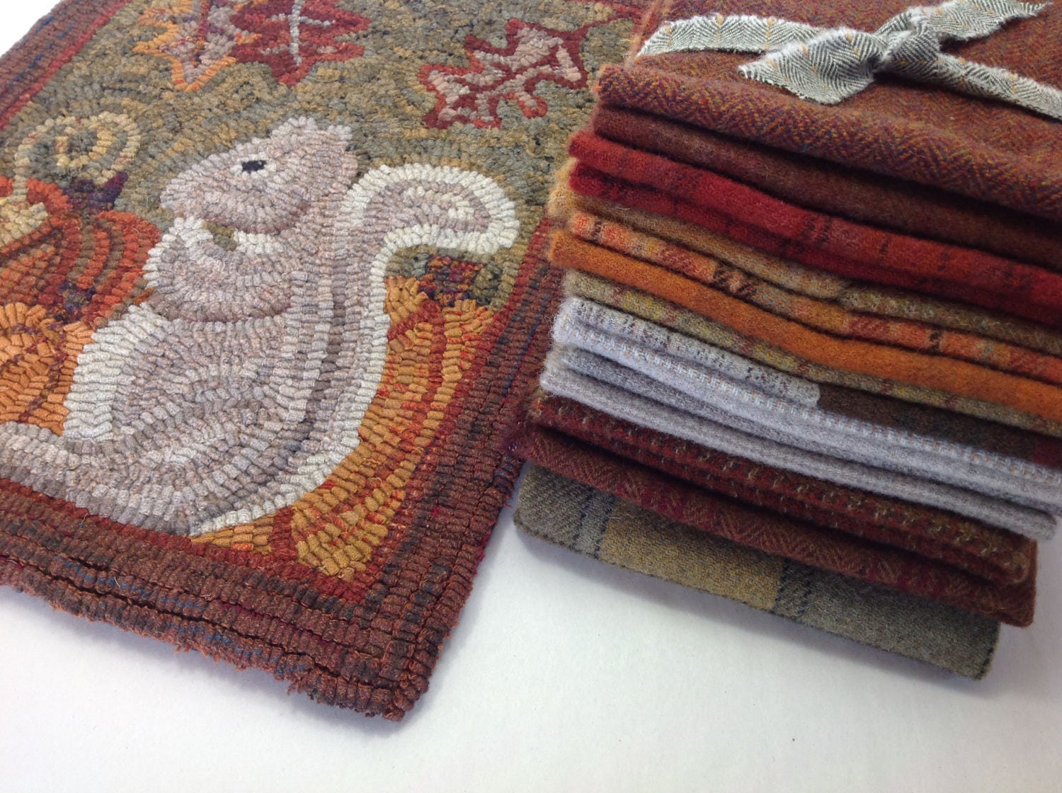 Wool Pack for Silvia Squirrel, WP213, Rug Hooking Wool, Autumn Colors ...