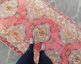 Pink oushak rug | Etsy