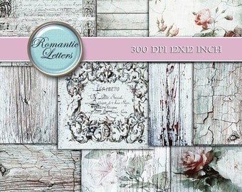 Old Paper digital scrapbook paper pack Steampunk digital