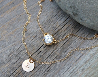 Gold coin necklace Fine 14K Gold Filled chain by potionumber9
