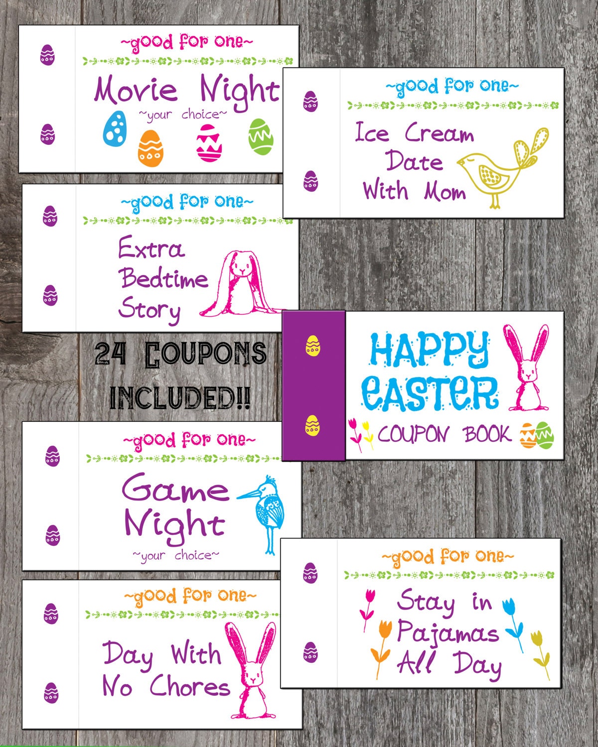 Easter Coupon book for kids Easter Basket by ArtisintheHeart